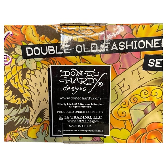 Ed Hardy | Dining | Doned Hardy Designs Double Old Fashion Cocktail ...